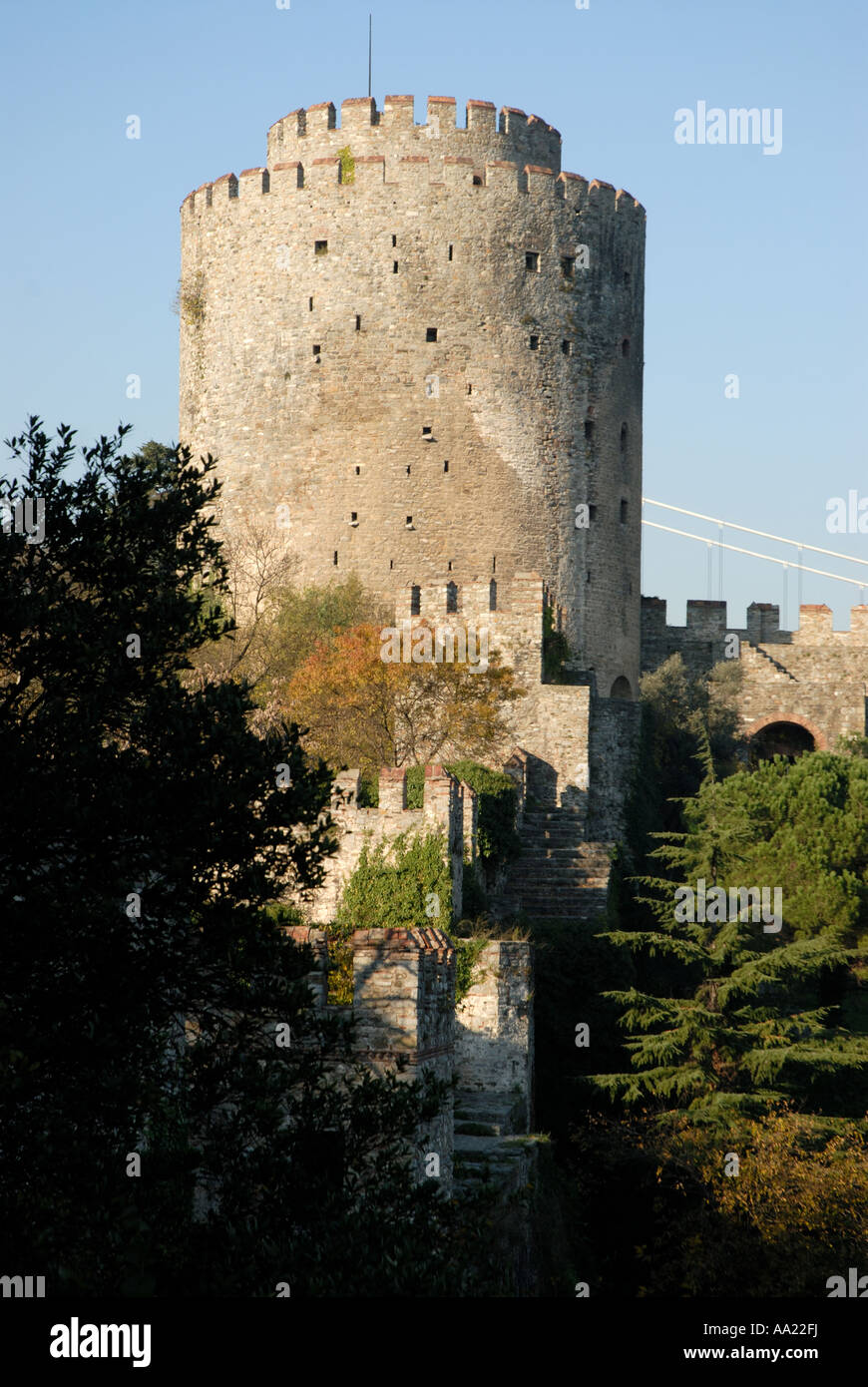 Rumeli Hisari is a fortress located in Istanbul, turkey on a hill of ...