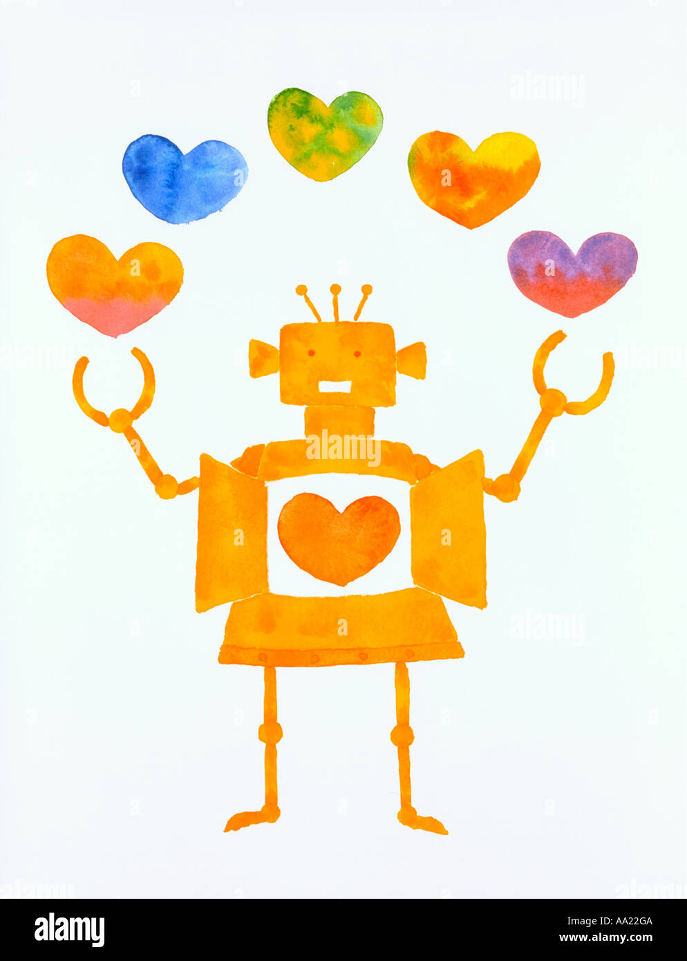 illustration robot and heart Stock Photo - Alamy