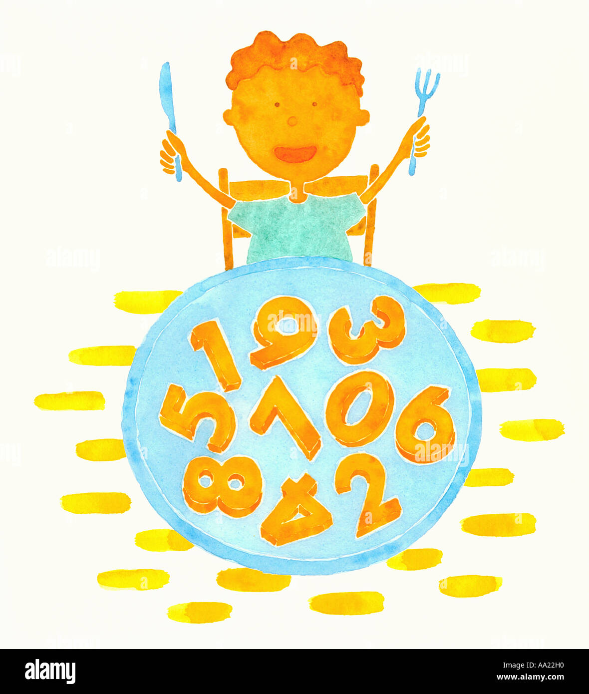 illustration number shaped snack Stock Photo - Alamy