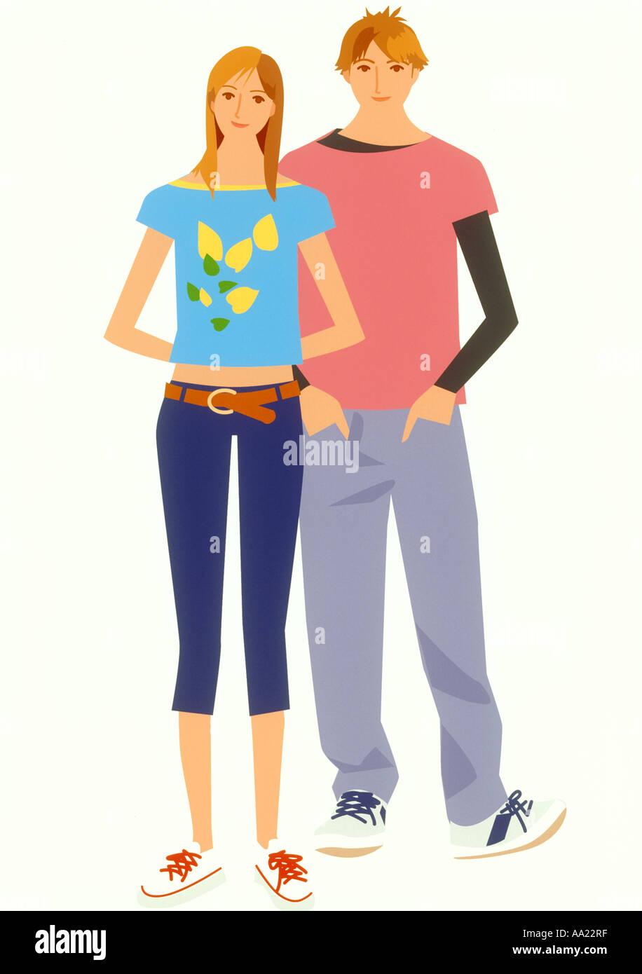 illustration teen couple Stock Photo - Alamy