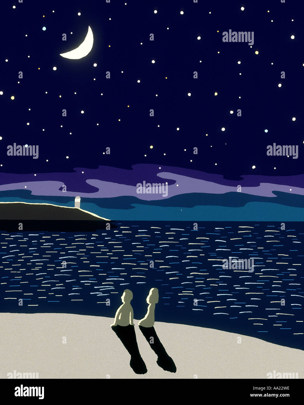 illustration nostalgic scenery Stock Photo - Alamy