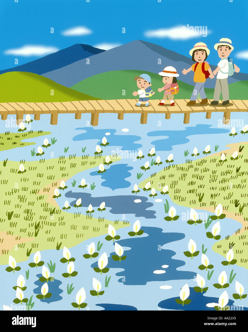 illustration nostalgic scenery Stock Photo - Alamy