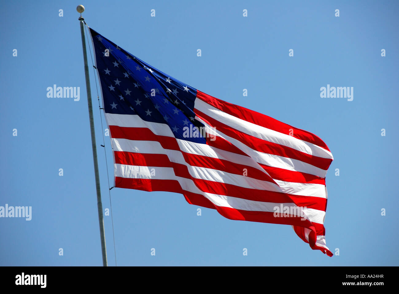 Red flag white stripe hi-res stock photography and images - Alamy