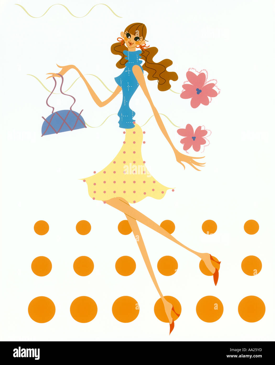 illustration woman going out Stock Photo - Alamy