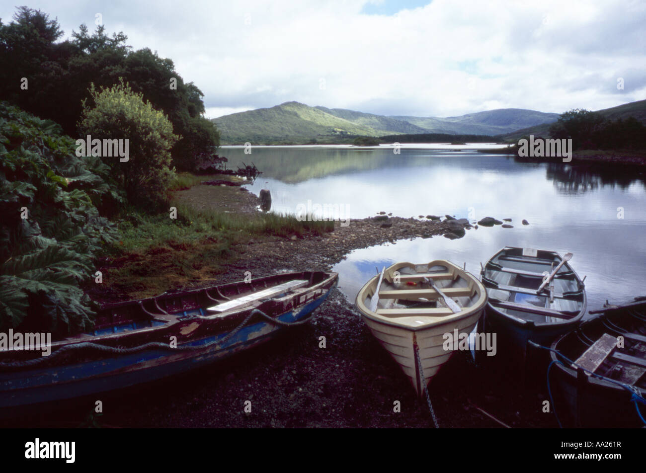 Cloone Lough and Caha Mountains , Beara Peninsula, Ireland Stock Photo ...