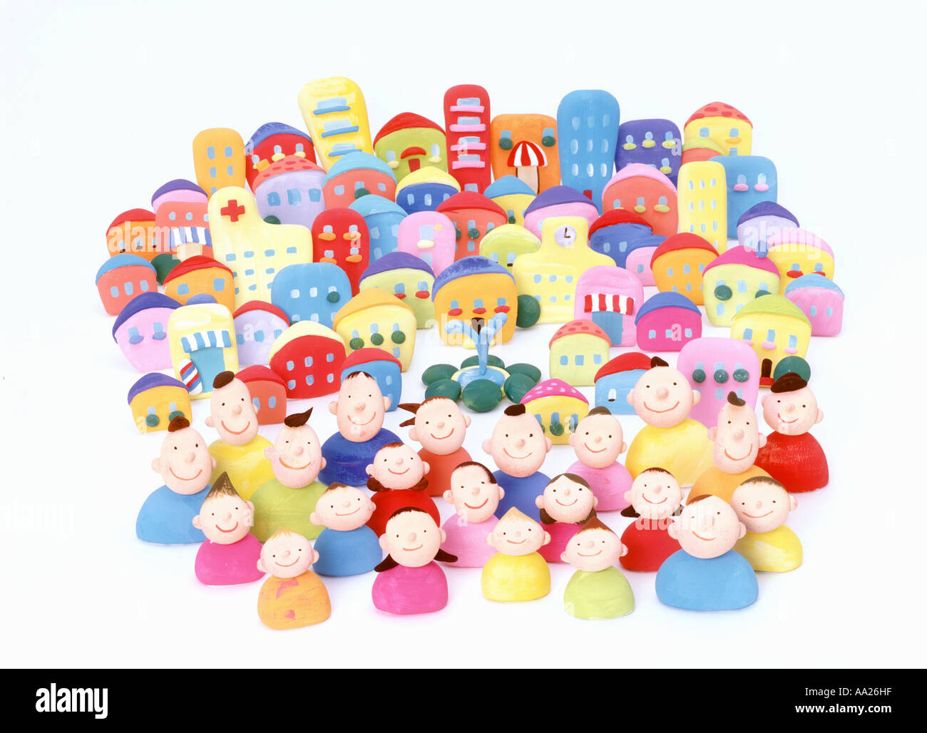 miniature model people and houses Stock Photo - Alamy