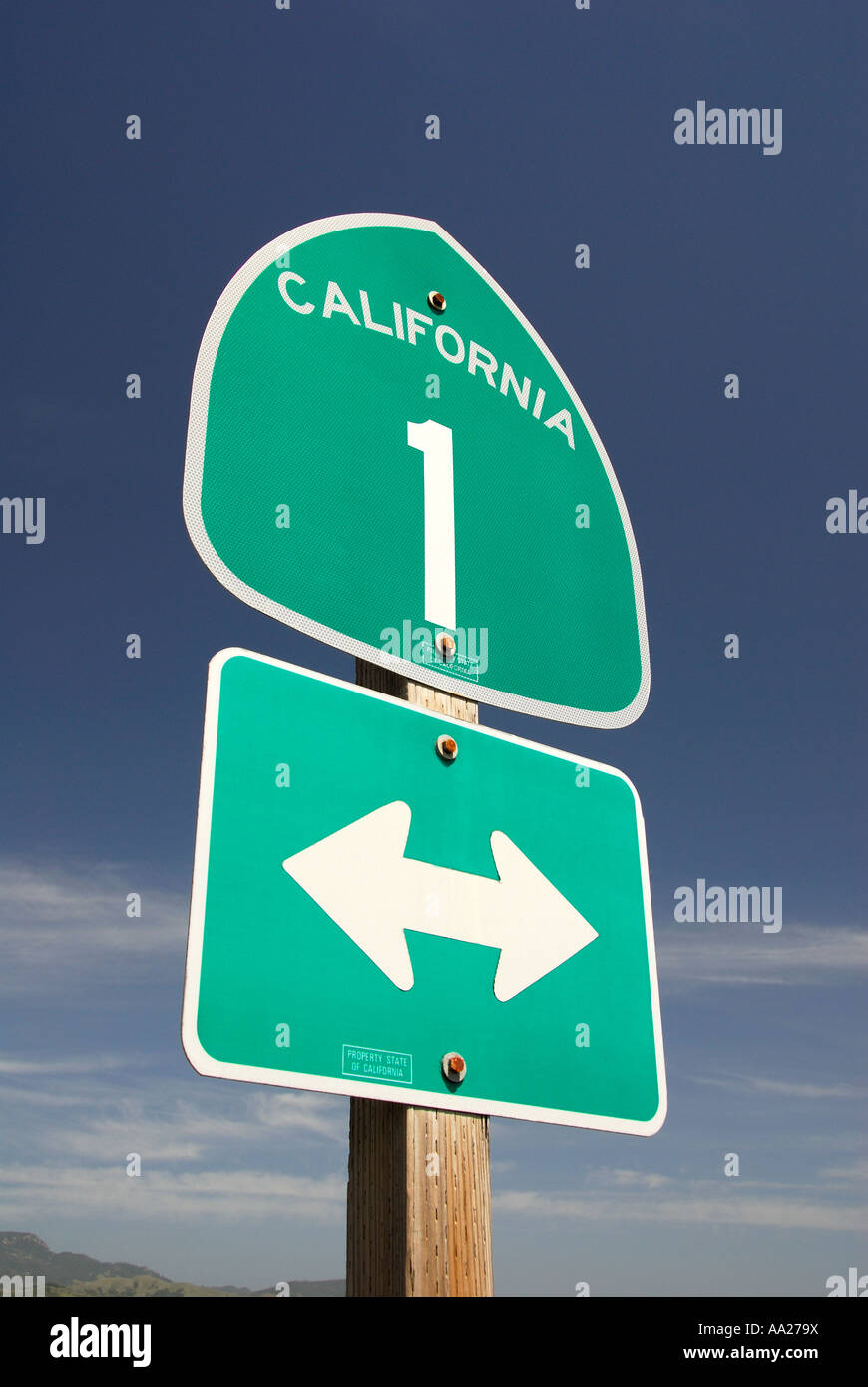 California Highway 1 road sign Stock Photo - Alamy