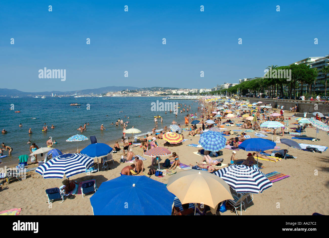 La Croisette Beach, Cannes, Côte d'Azur, French Riviera, France Stock ...