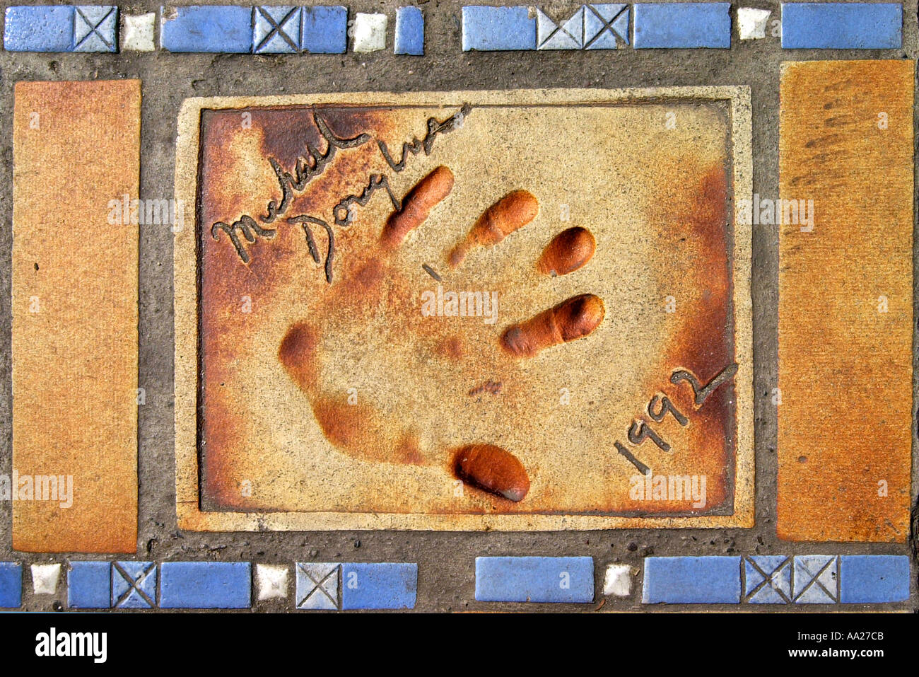 Michael Douglas handprint outside Palais des Festivals et des Congres ...