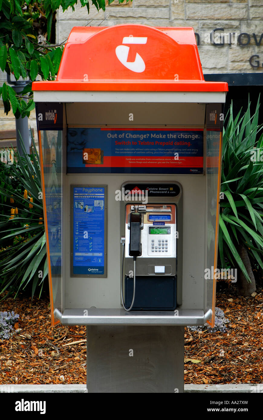 Telstra public telephone Sydney New South Wales Australia Stock Photo ...