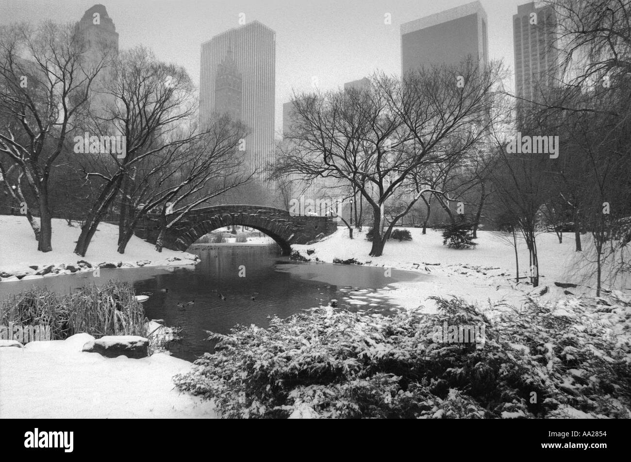 Bridge snow in winter Black and White Stock Photos & Images - Alamy