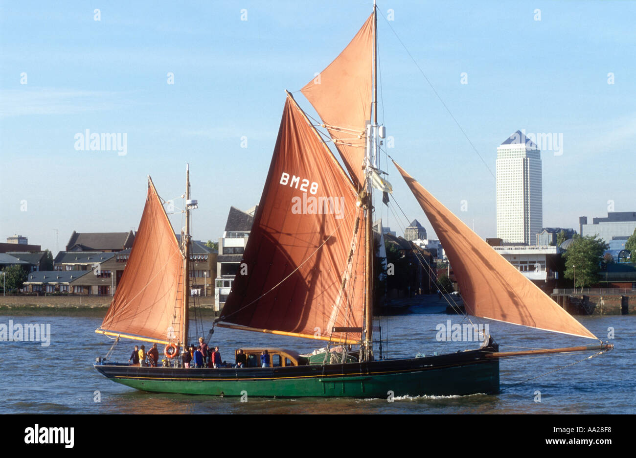 The restored 1924 Brixham trawler Provident on the River Thames at ...