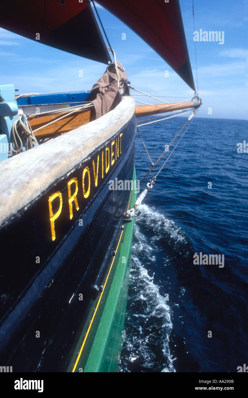 The restored 1924 Brixham trawler Provident underway Stock Photo - Alamy
