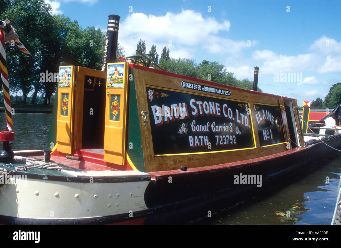 The Bath Stone Company narrowboat Elaine on the River Thames at Datchet ...