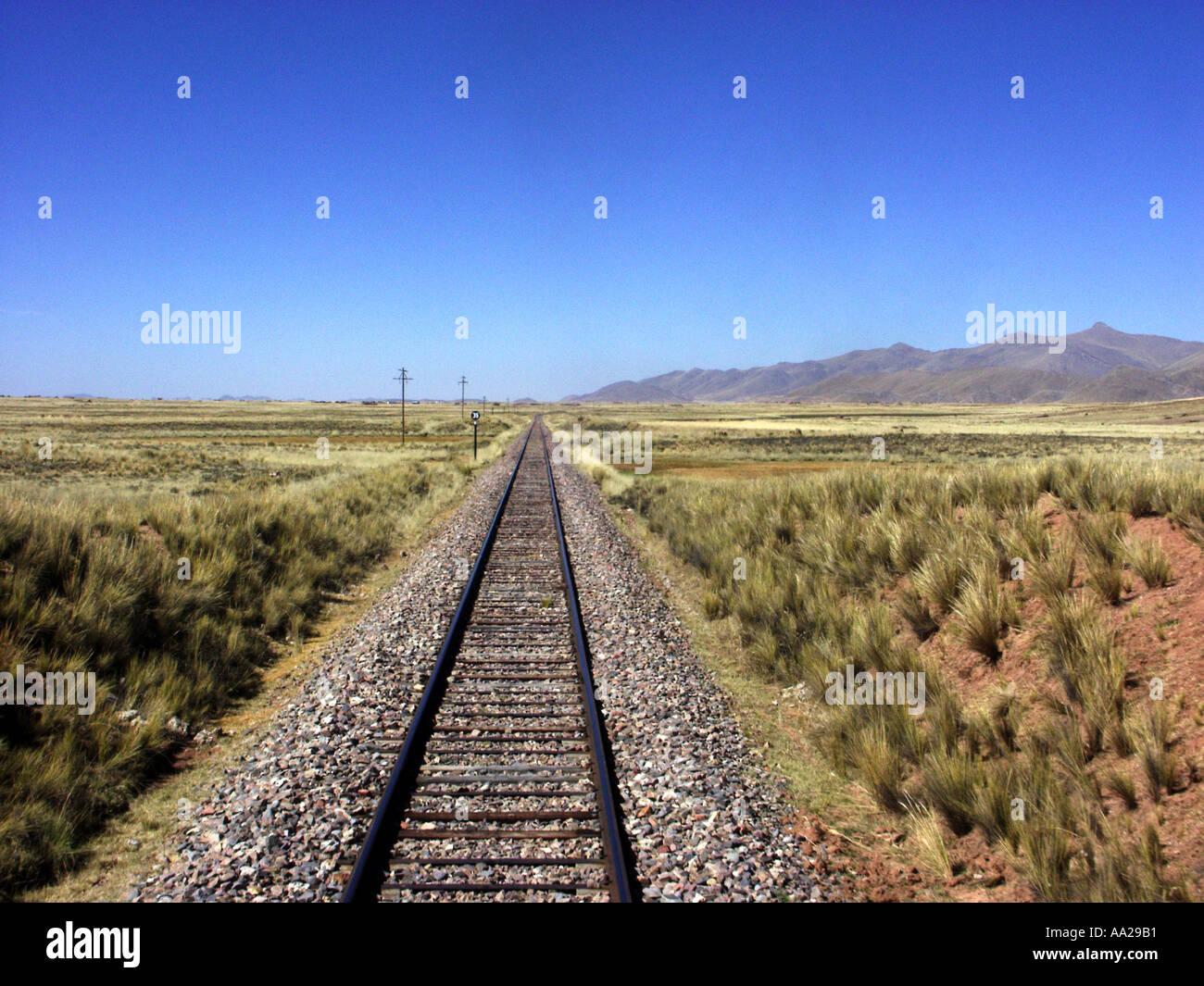 Train line from Puno to Cusco crossing the Peruvian highlands ...