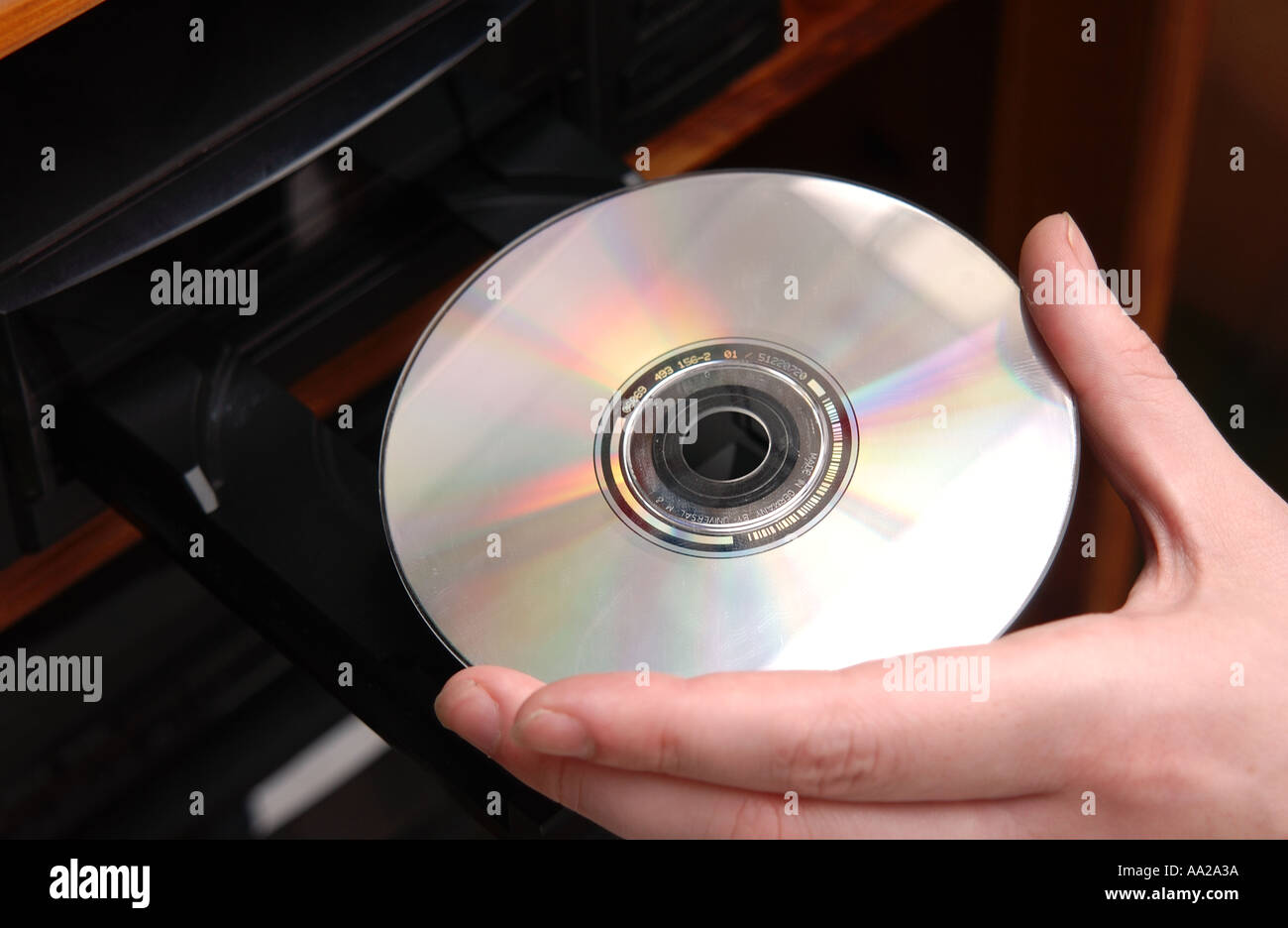 Person Putting CD Into CD Player Stock Photo - Alamy