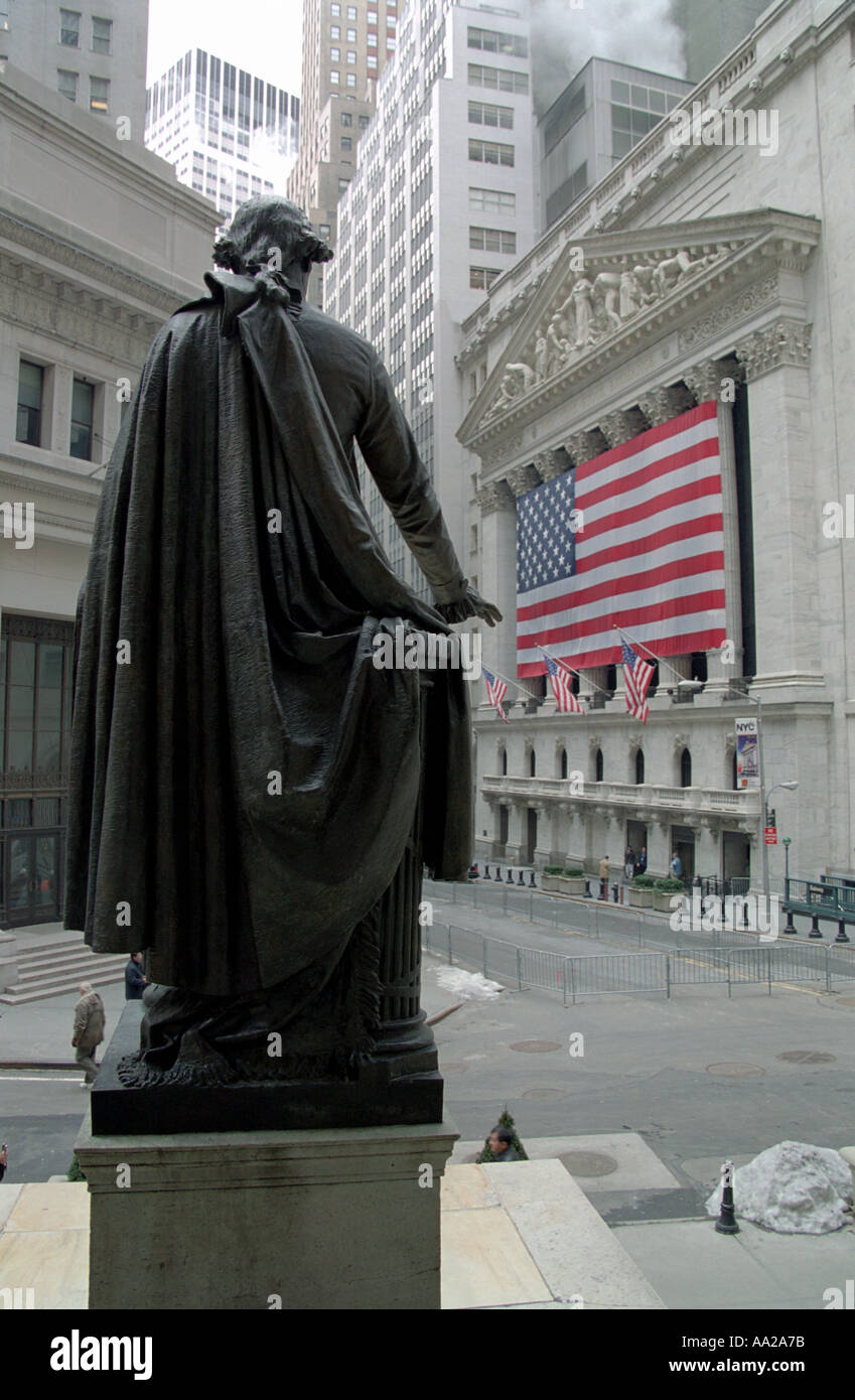 Bronze Statue of George Washington Federal Hall New York Stock Photo ...