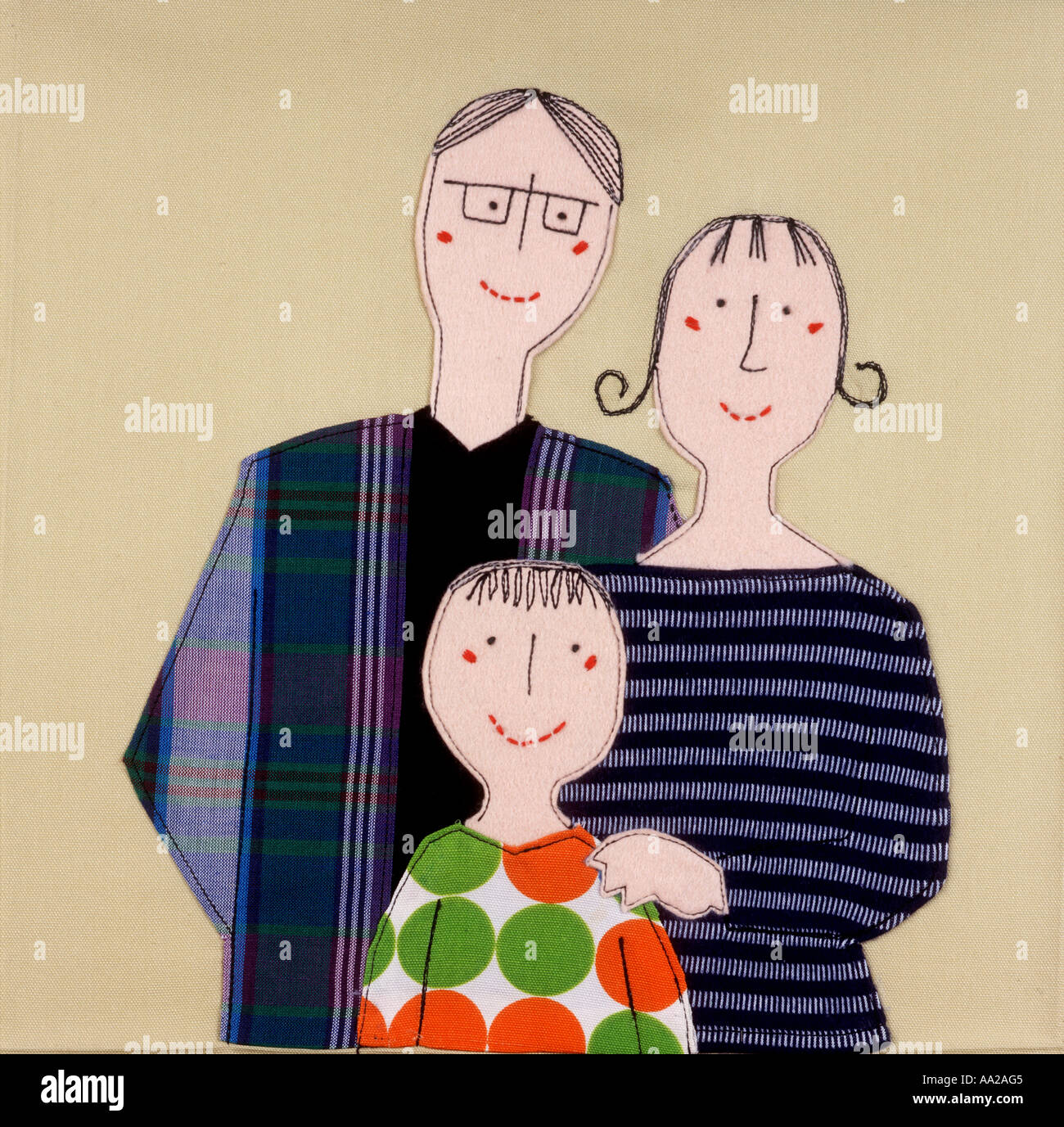 Patchwork family portrait hi-res stock photography and images - Alamy