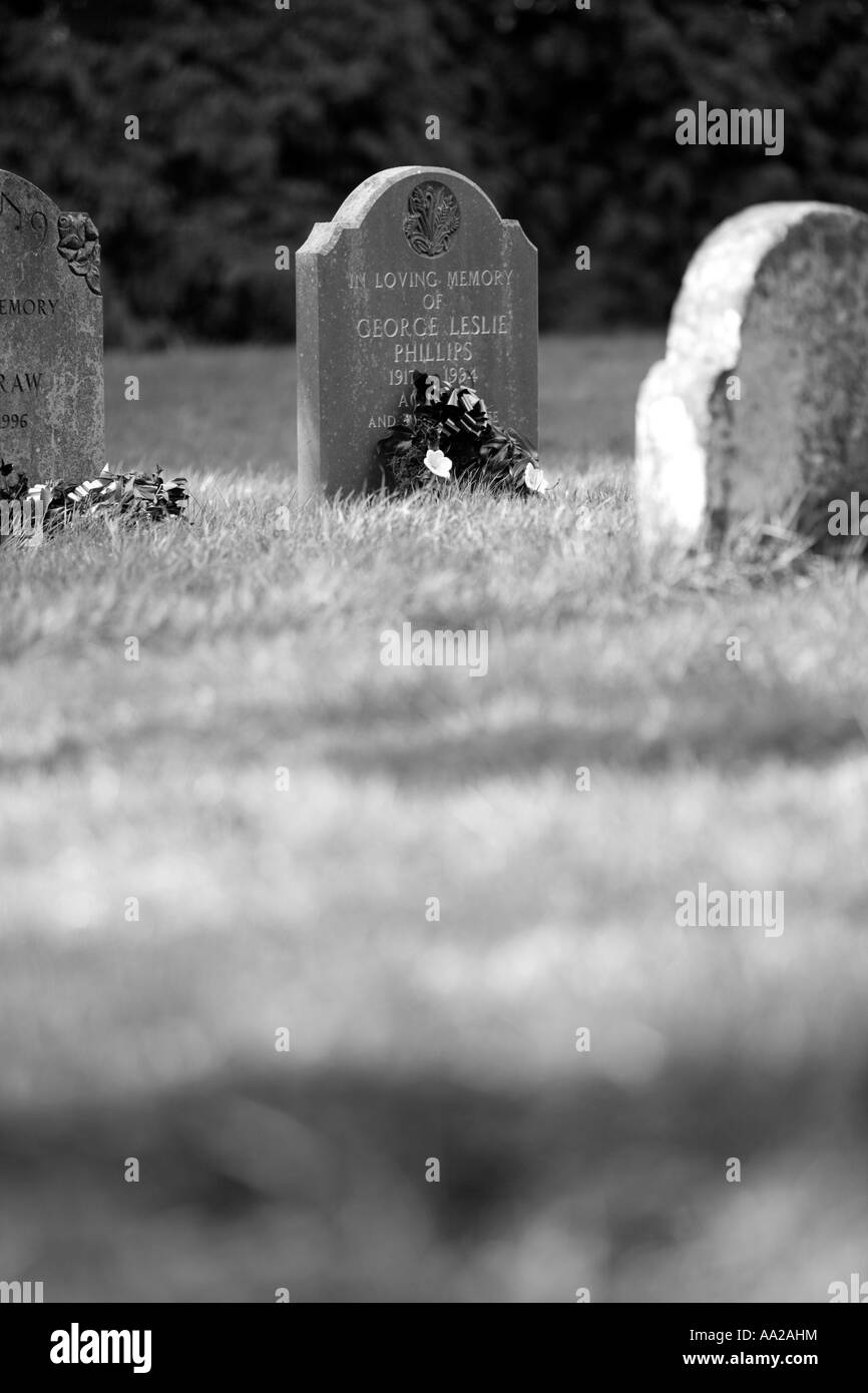 Headstones or memorials Black and White Stock Photos & Images - Alamy
