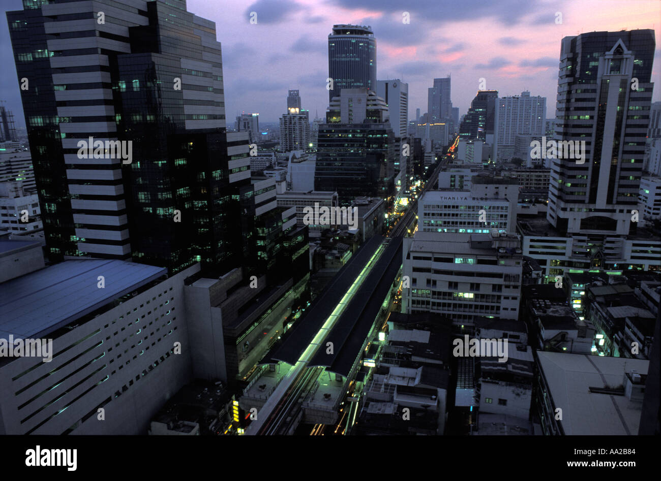 THAILAND Bangkok.Silom centre and skytrain Stock Photo - Alamy