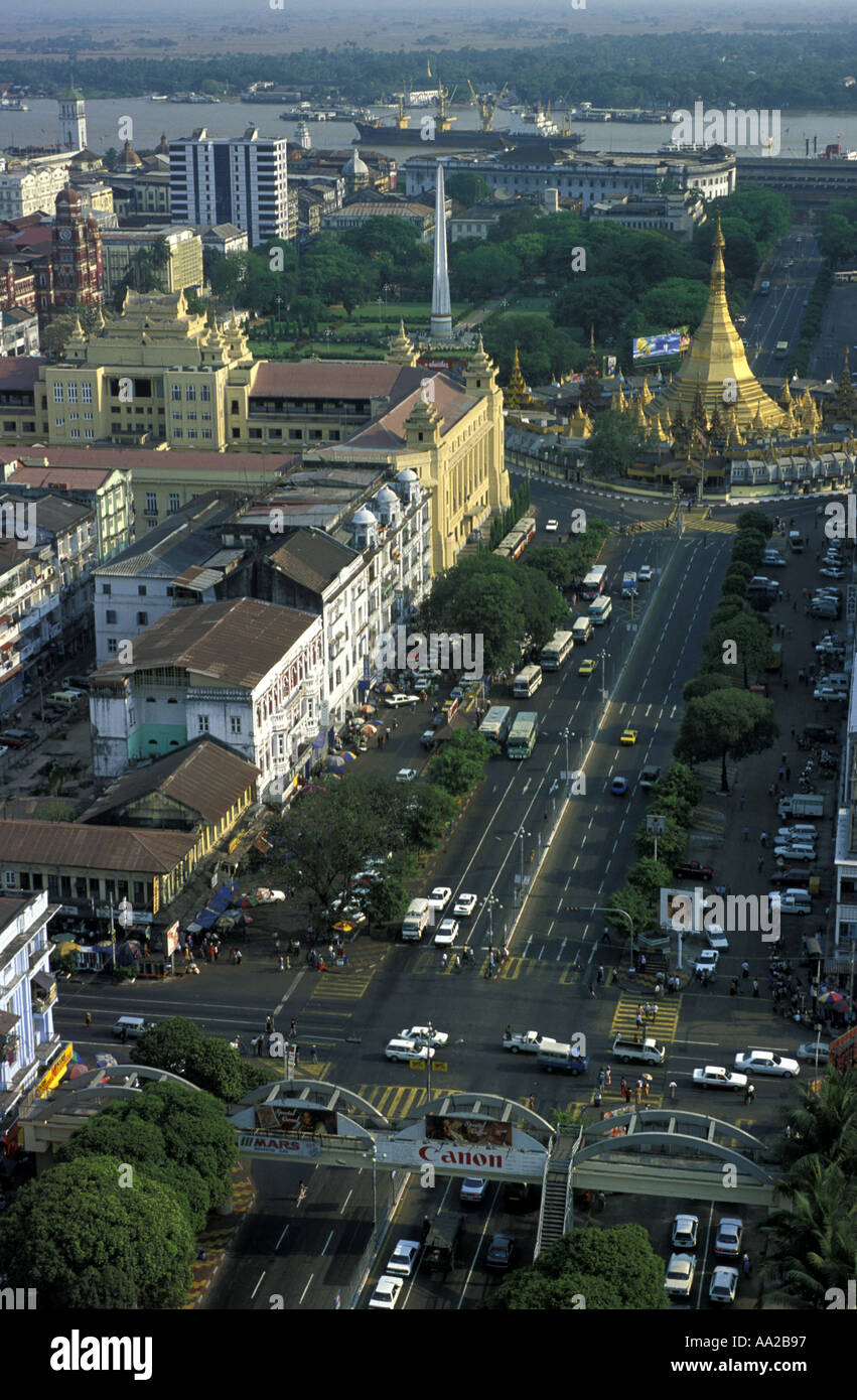 BURMA Myanmar Rangoon Yangon Colonial centre around Sula Paya Stock ...