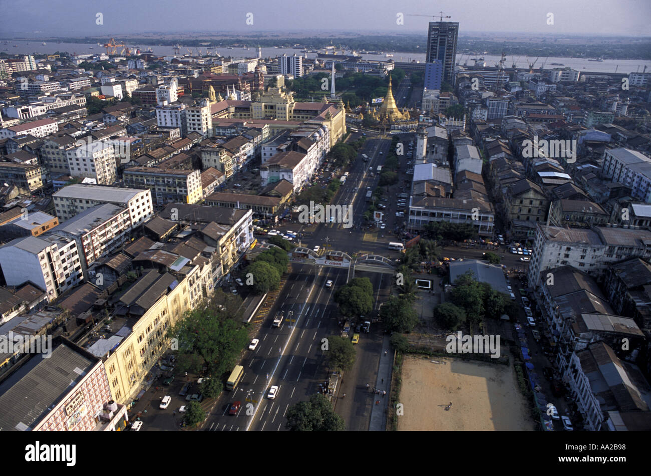 BURMA Myanmar Rangoon Yangon Colonial centre around Sula Paya Stock ...