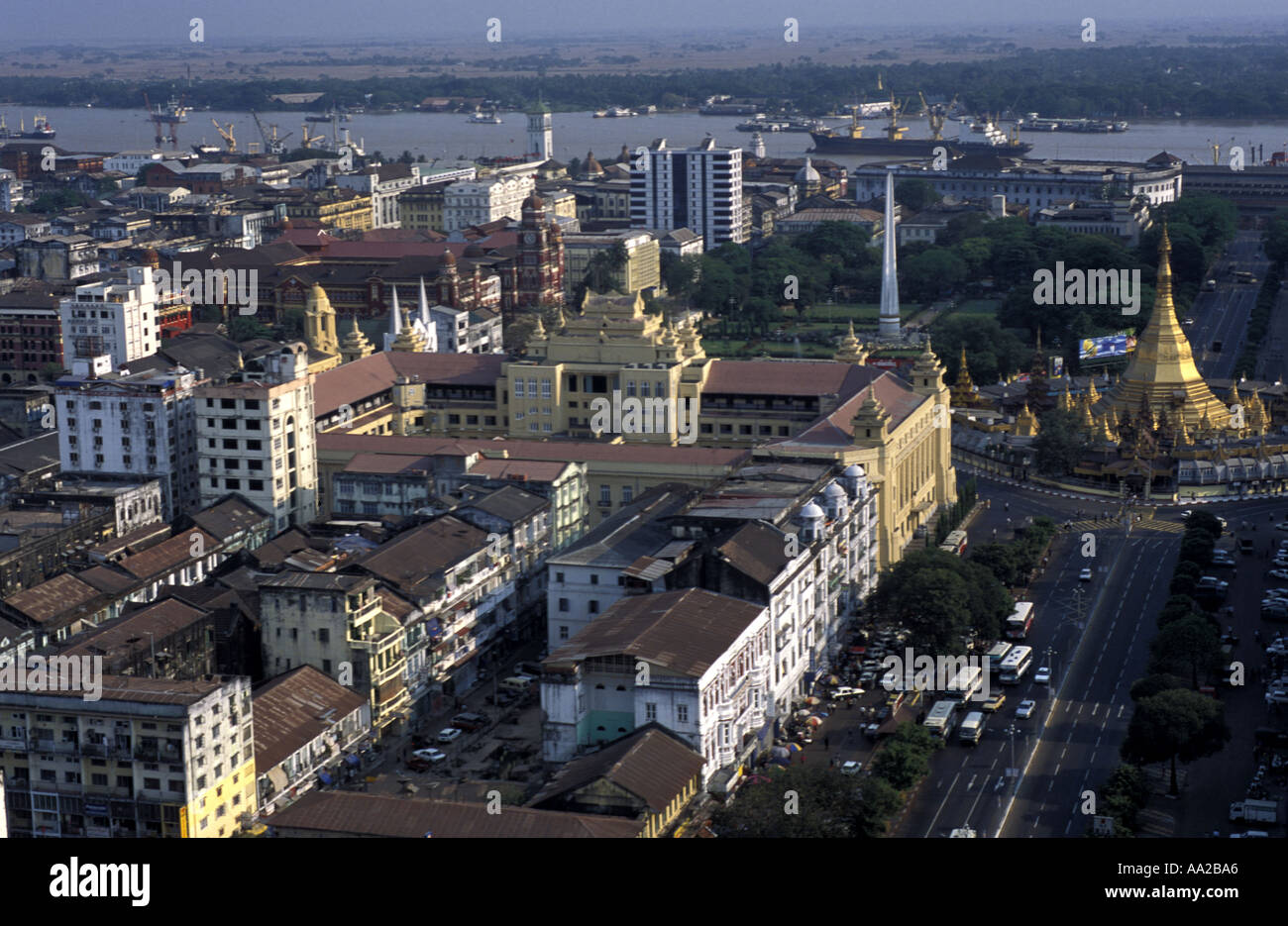 BURMA Myanmar Rangoon Yangon Colonial centre around Sula Paya Stock ...