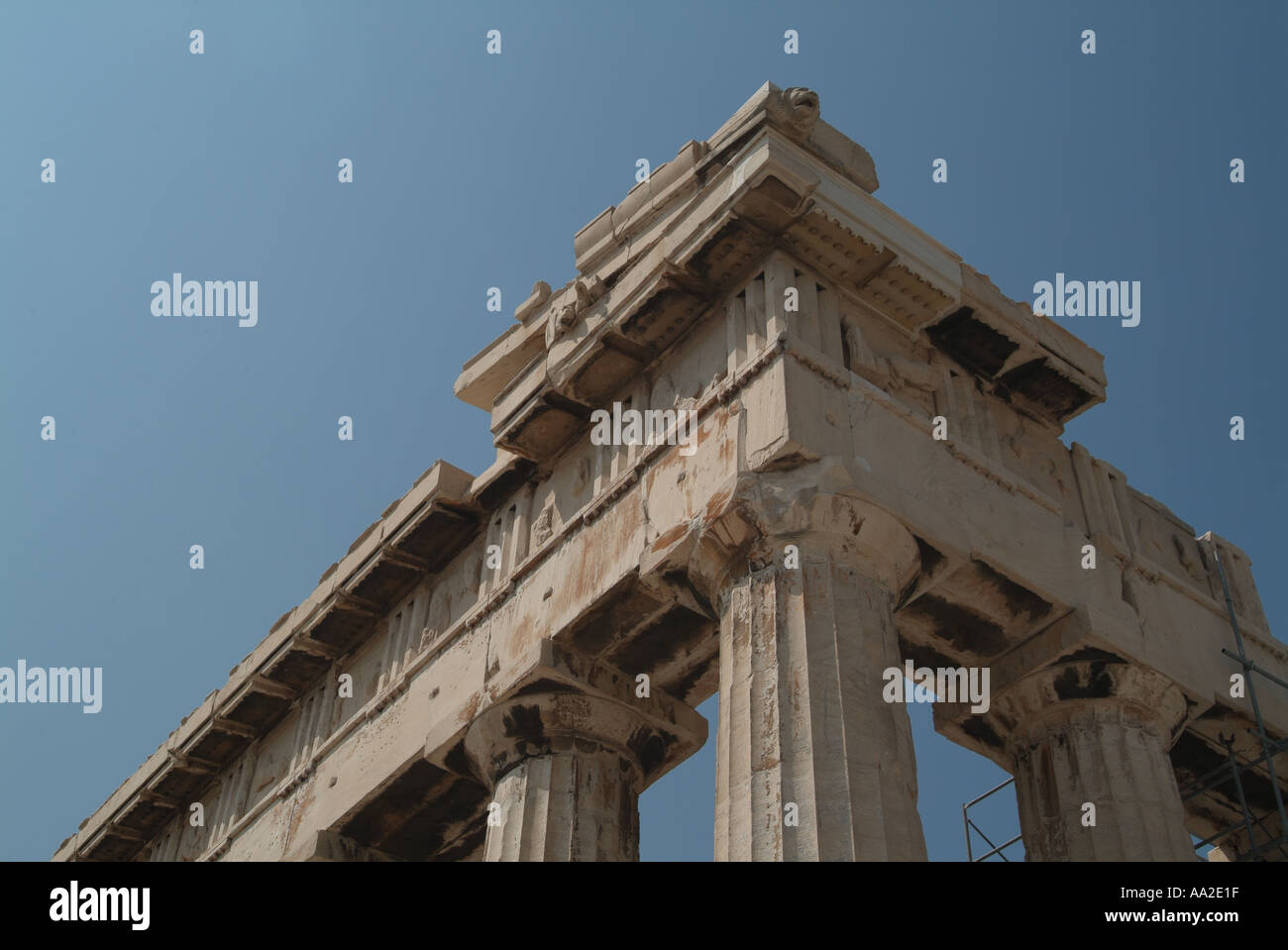 Corner detail, the Parthenon, Acropolis, Athens Stock Photo - Alamy
