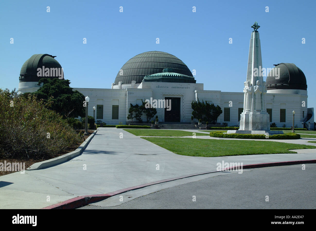 Front view, Griffith Park Observatory, Los Angeles, California Stock ...