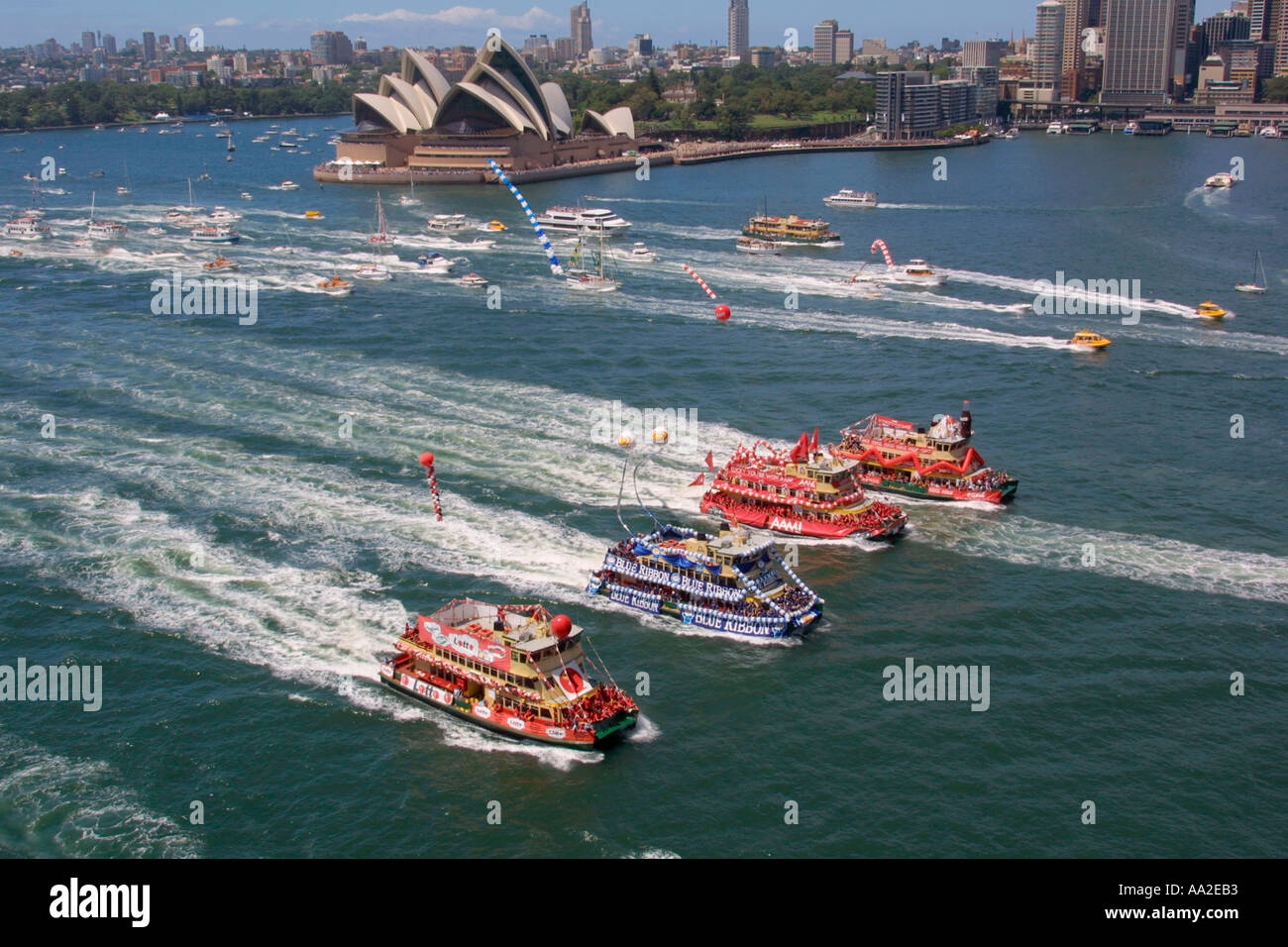 Australia day ferry race on Sydney harbour Stock Photo - Alamy
