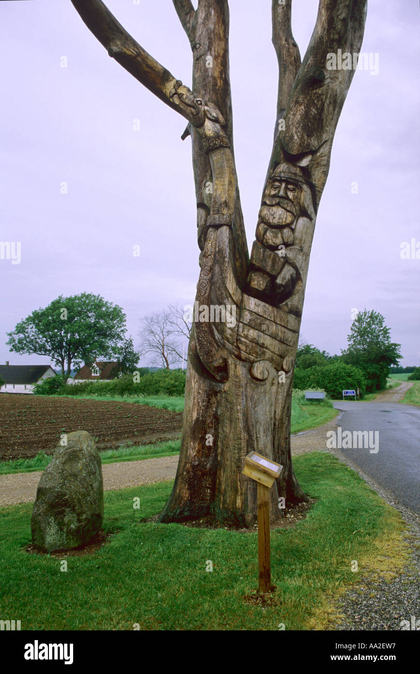 Denmark, Jellinge, trees by path Stock Photo - Alamy