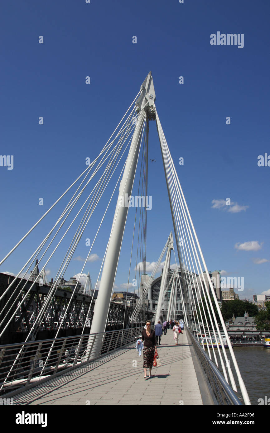 Golden Jubilee Bridge London UK Stock Photo - Alamy