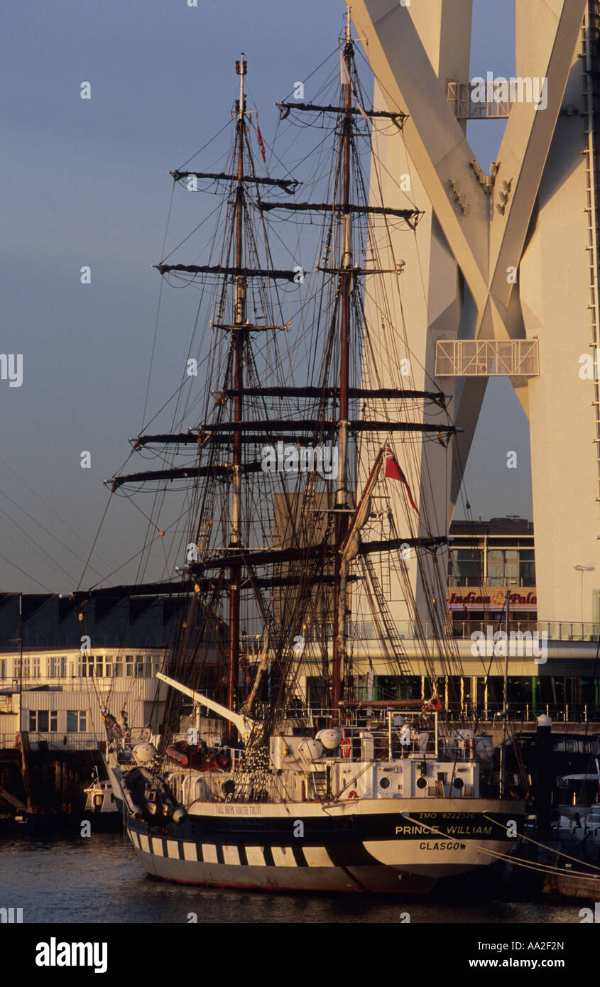 Tall ship Prince William in Portsmouth Harbour, England, UK 2005 Stock ...