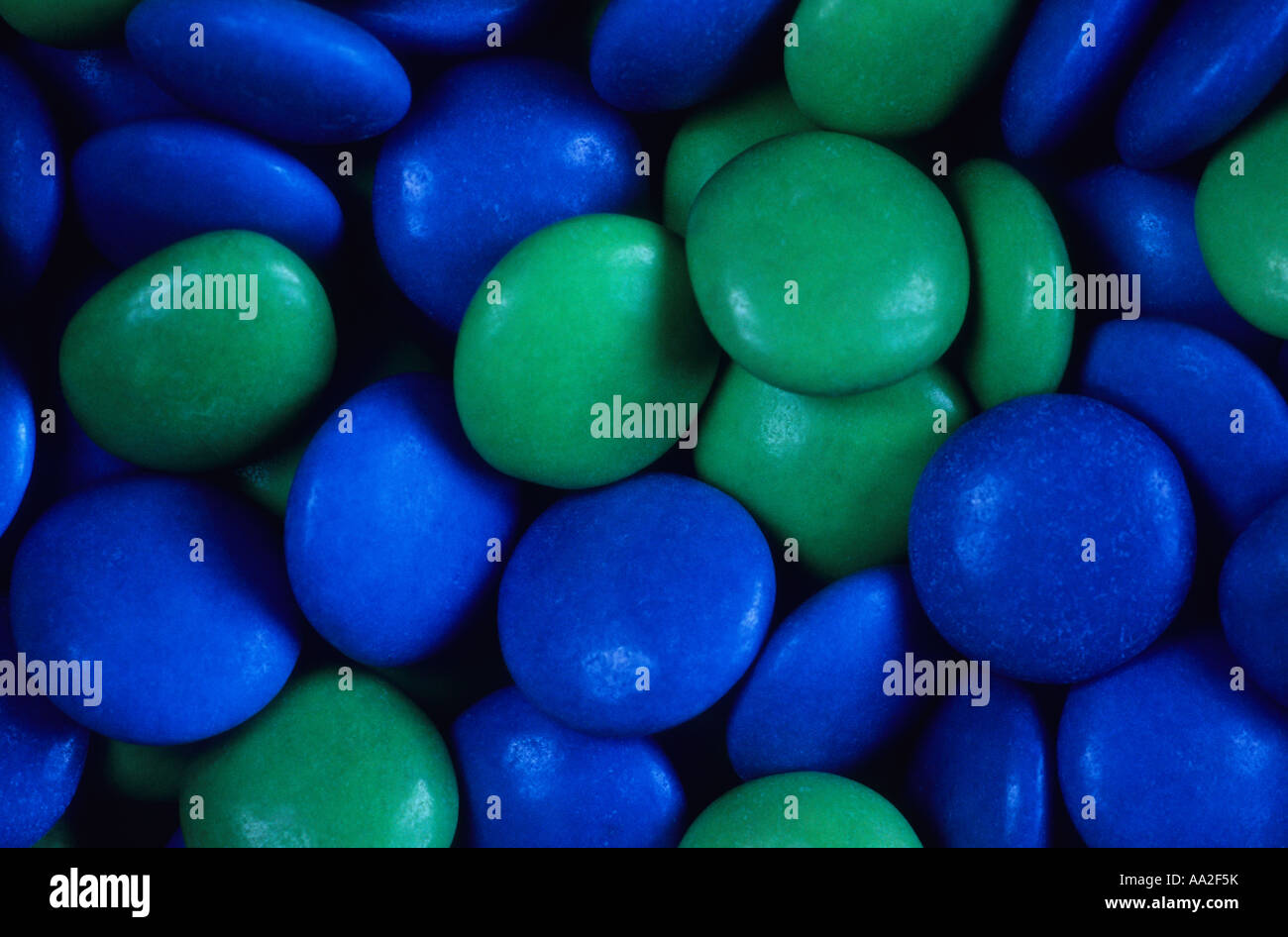 Blue and green sweets Stock Photo - Alamy
