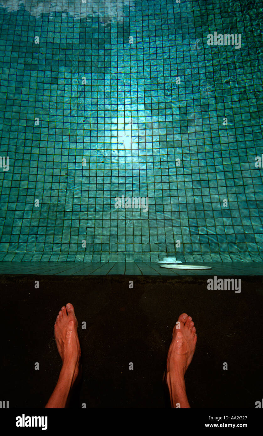 Swimming pool feet man tiles hi-res stock photography and images - Alamy