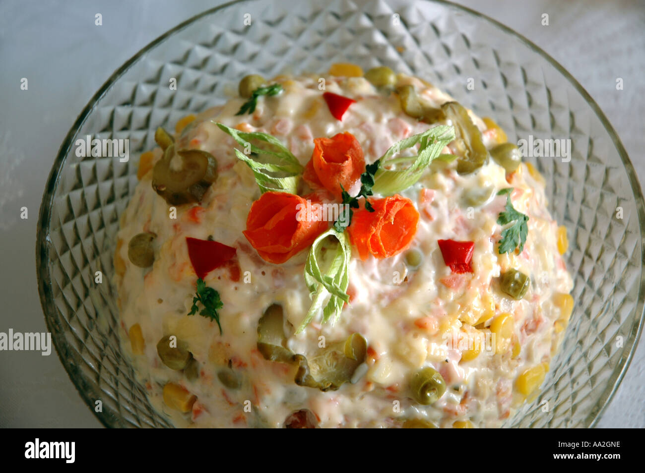 vegetable salad with mayo Stock Photo - Alamy