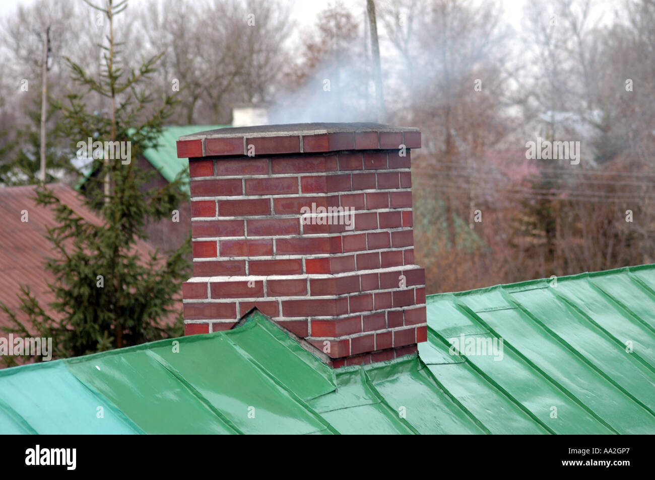 Smoke-stack on a roof Stock Photo - Alamy