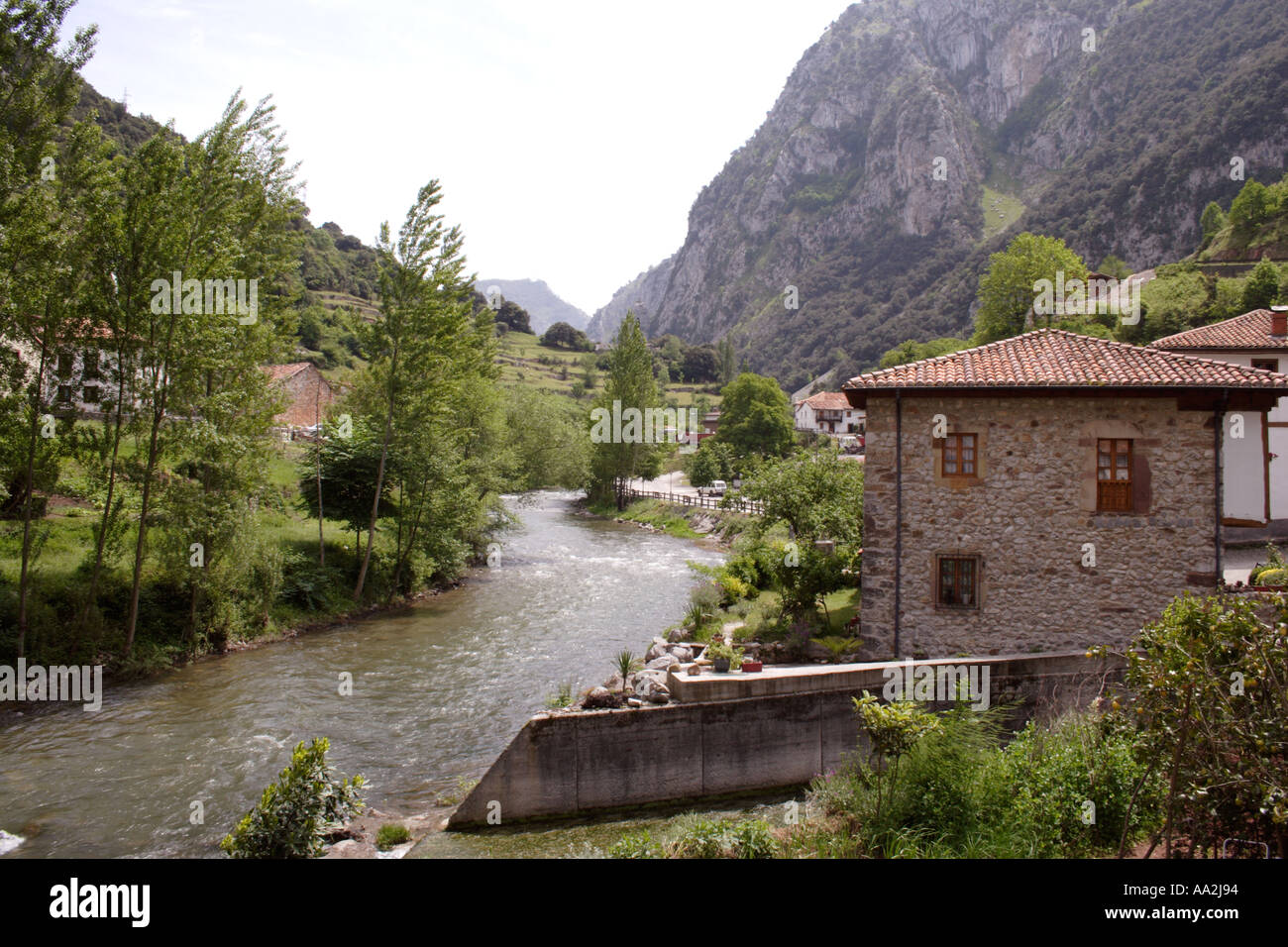 La Hermida village Picos de Europa Cantabria Spain Stock Photo - Alamy