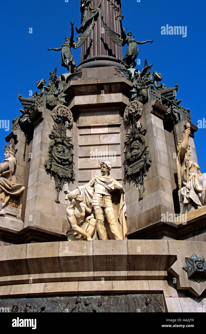 Monument a Colom, Christopher Columbus Monument, statues on monument ...