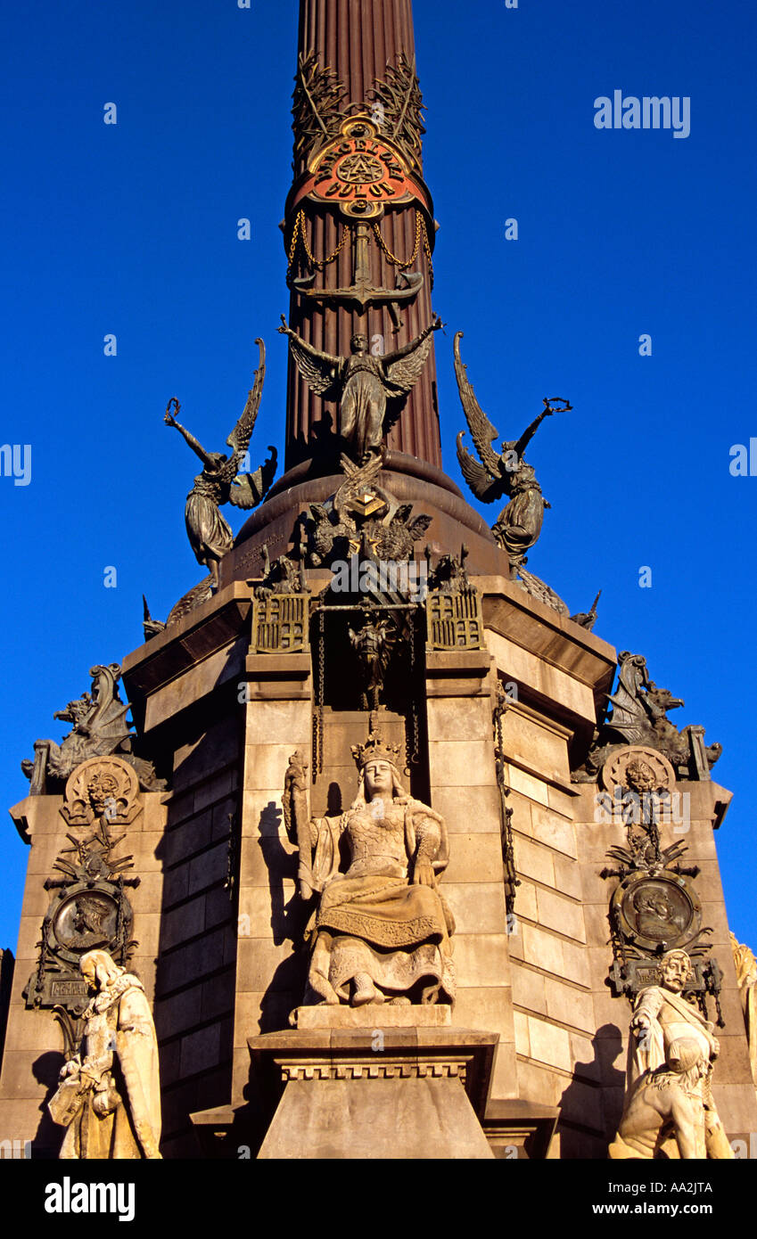 Monument a Colom, Christopher Columbus Monument, statues on monument in ...