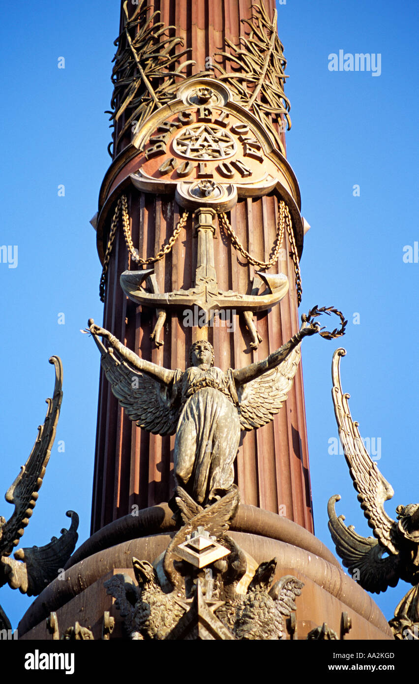 Monument a Colom, Christopher Columbus Monument, column detail, La ...
