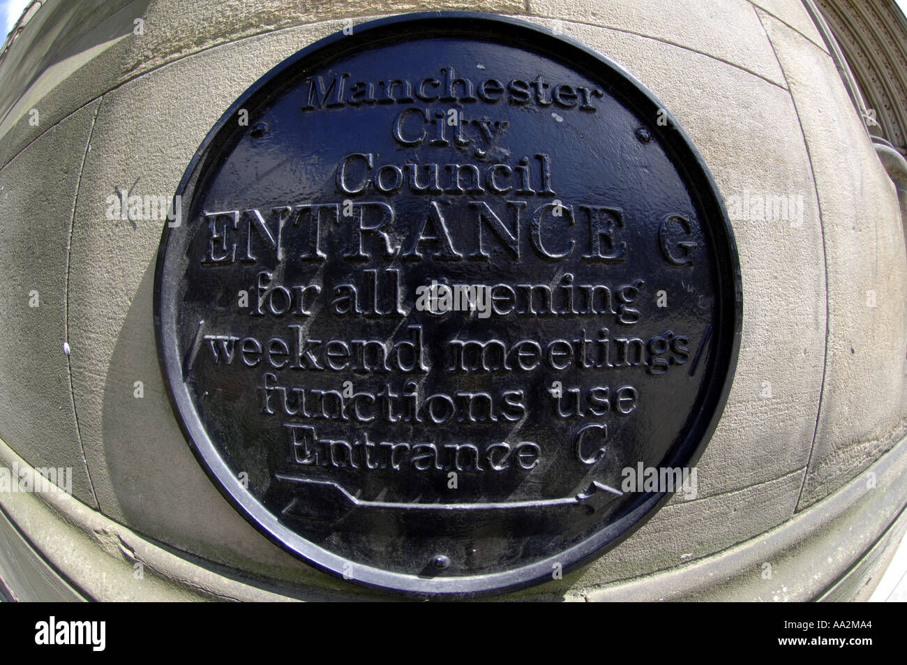 manchester city council entrance plaque circular town hall Stock Photo ...