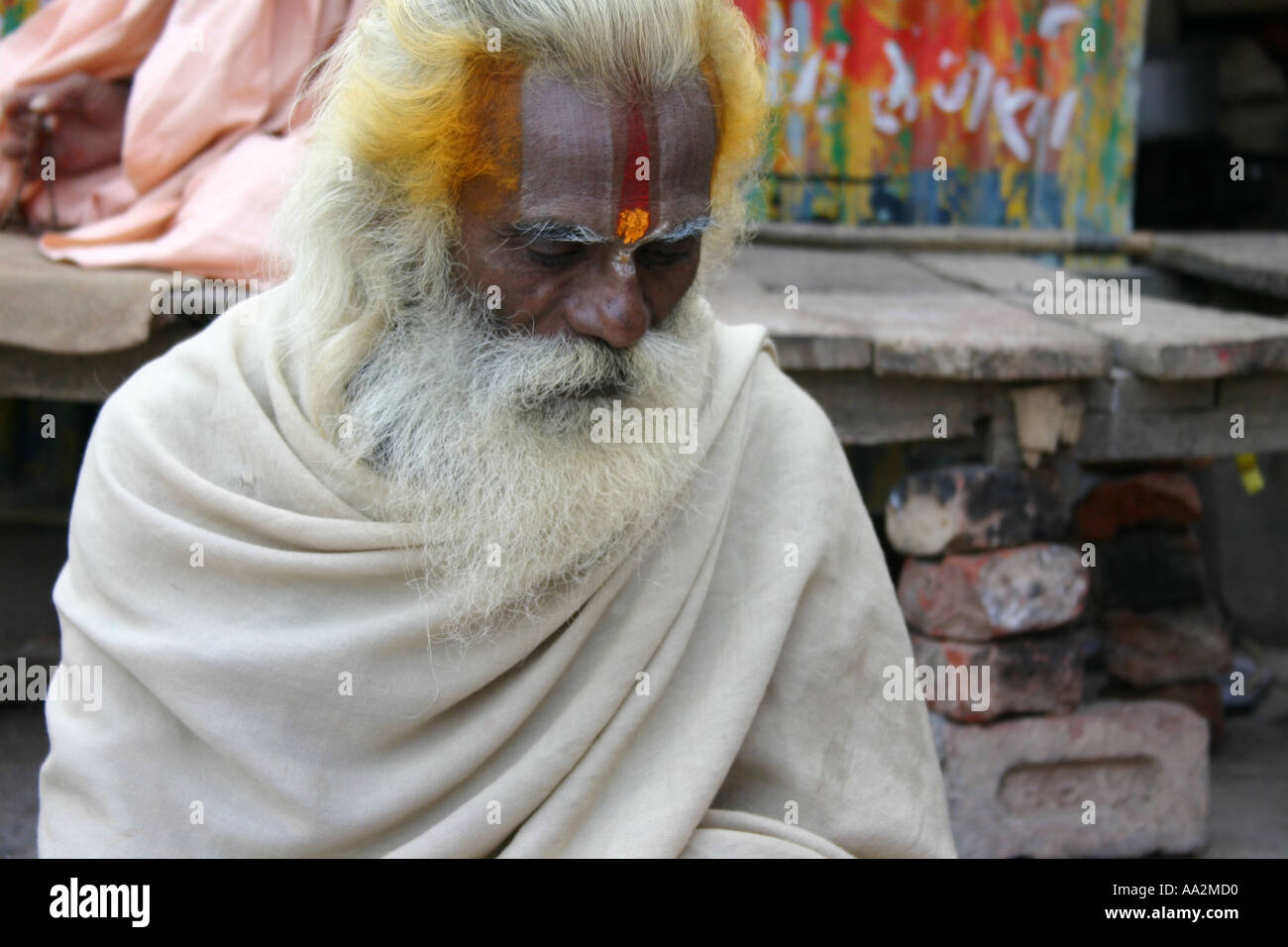 Hindu man sadhu reading holy hi-res stock photography and images - Alamy