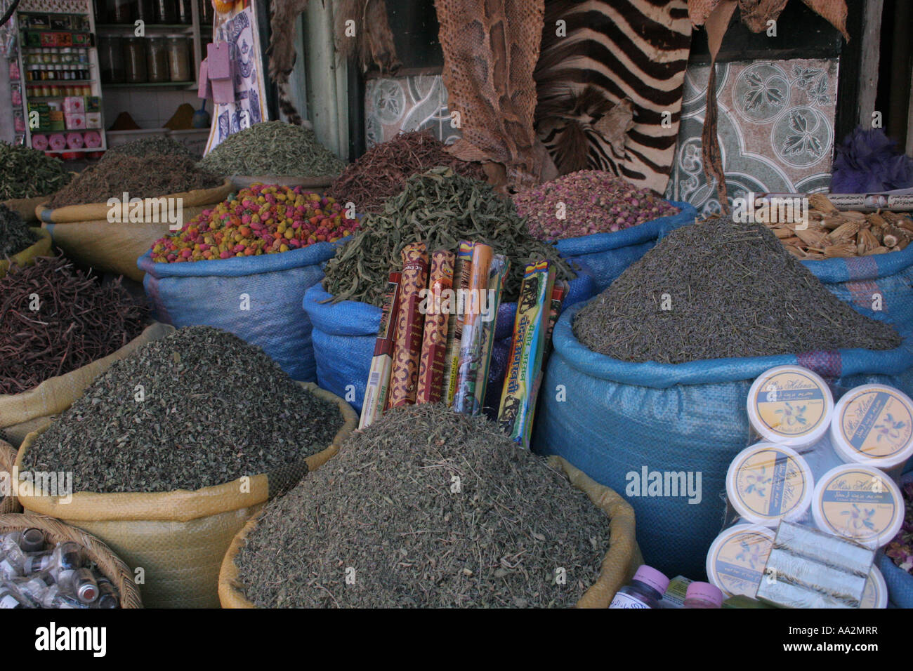 lavender and spices in the souk, marrakesh, morrocco, morocco, north ...