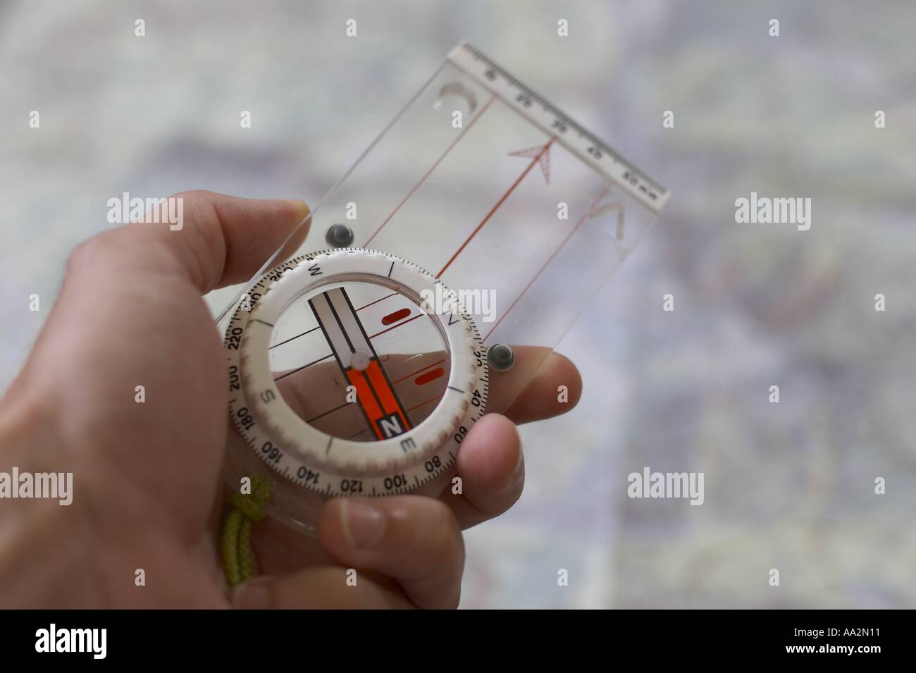naviagtion with compass Stock Photo - Alamy
