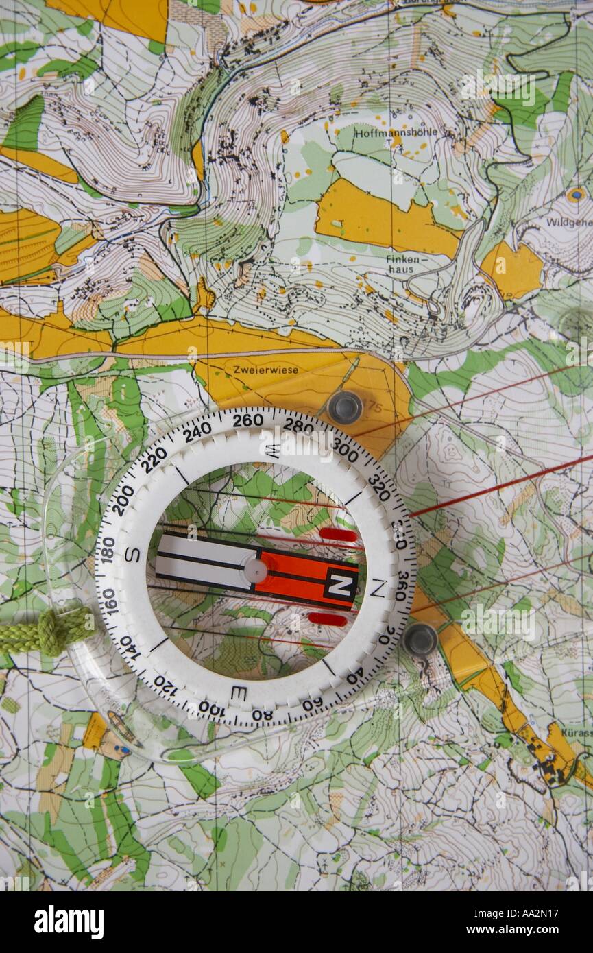 naviagtion with compass Stock Photo - Alamy