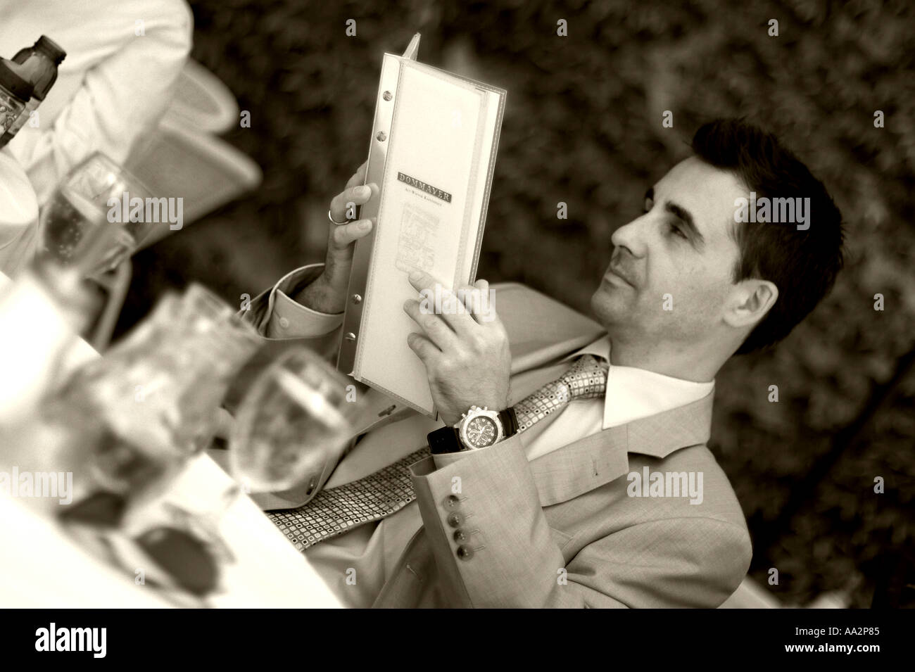 man reading the menu Stock Photo - Alamy