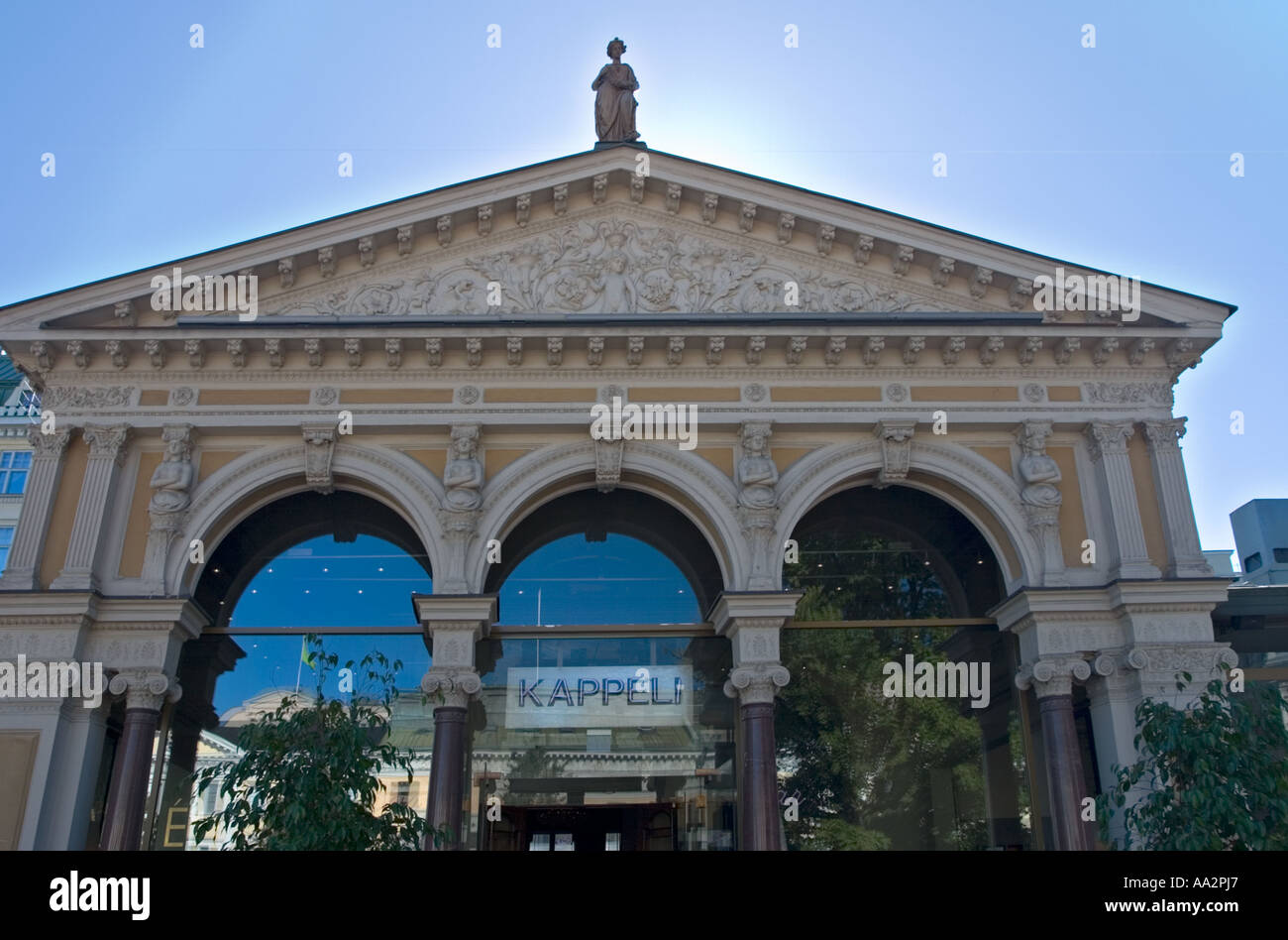 Facade of Kappeli cafe on the Esplanade Helsinki Finland Stock Photo ...