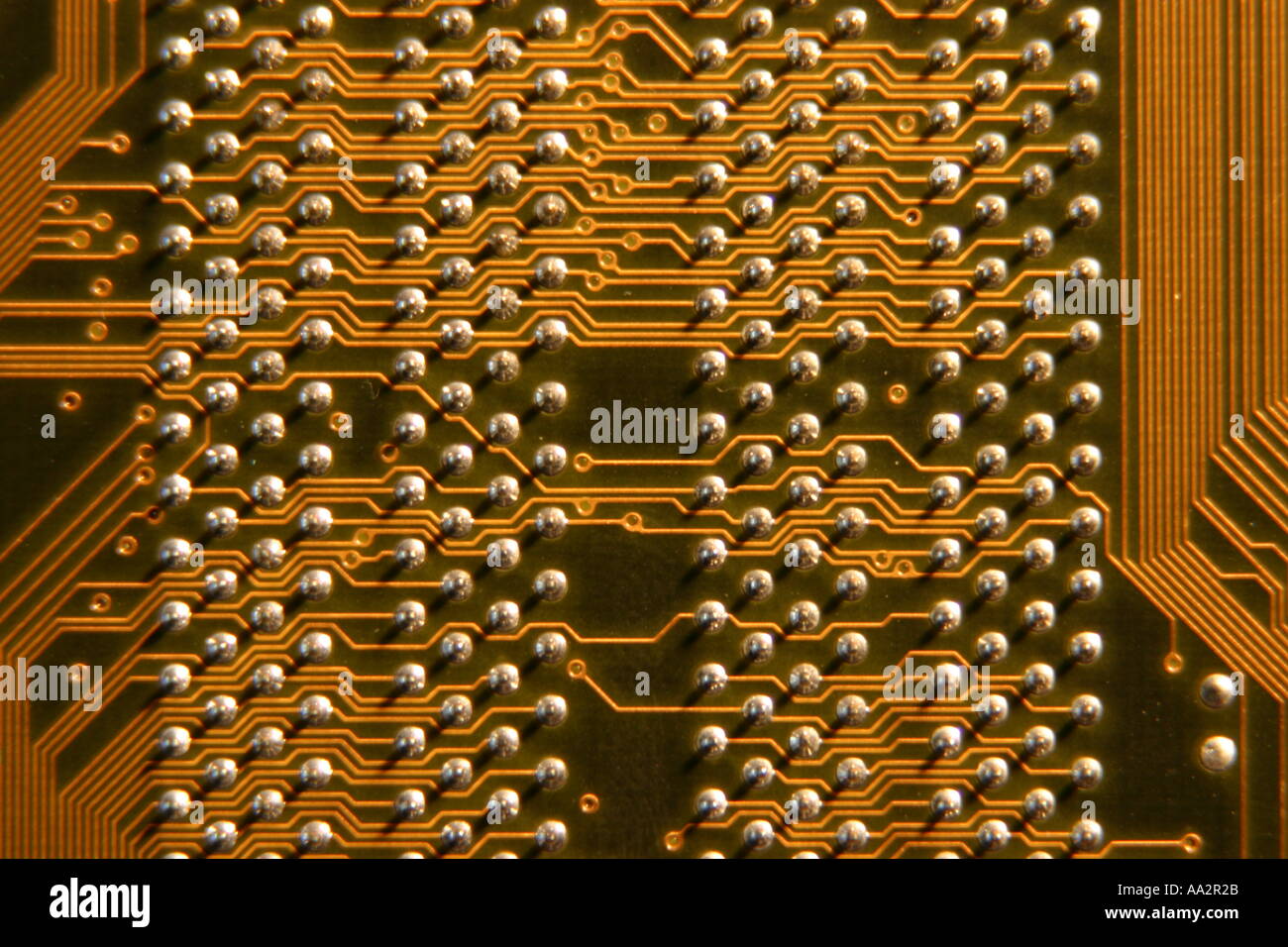 printed circuit board of a computer with soldering joints Stock Photo ...
