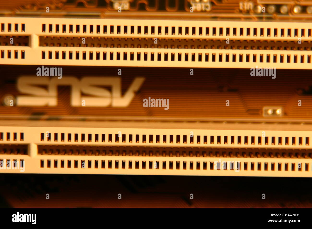 plug connectors on a printed circuit board of a computer Stock Photo ...